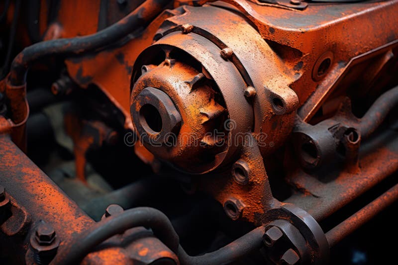 Close-up of Rusty Machine Part Stock Illustration - Illustration of ...