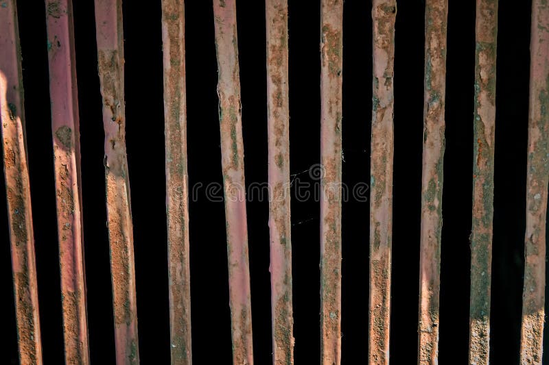 Close-up of Rusty Metal Bars of Drain Grate Detail Background. Rust and ...