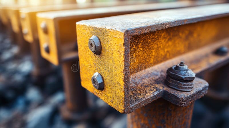Close-Up of Rusty Metal Beams with Bolts Stock Image - Image of ...