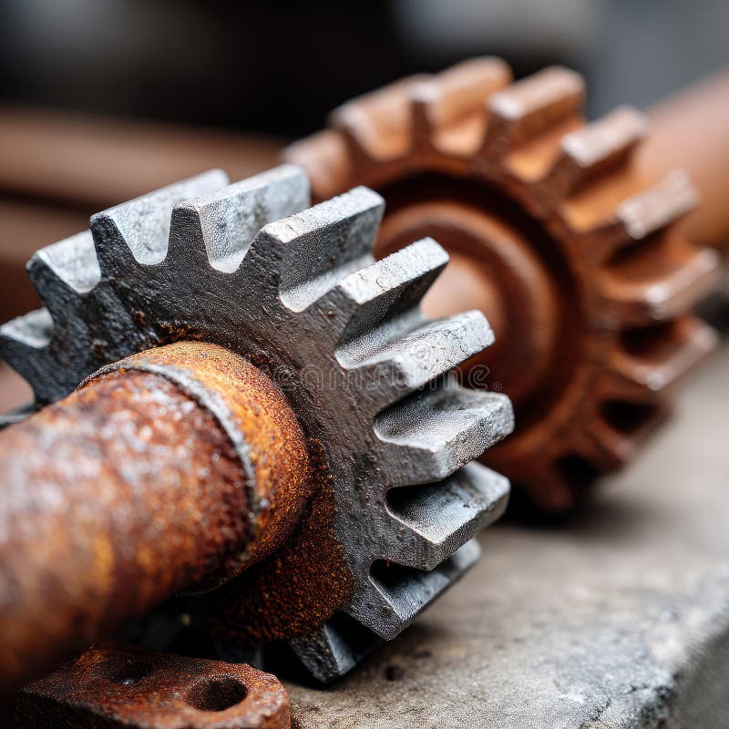 Close-up of Rusty Metal Gears with Detailed Texture. Stock Photo ...