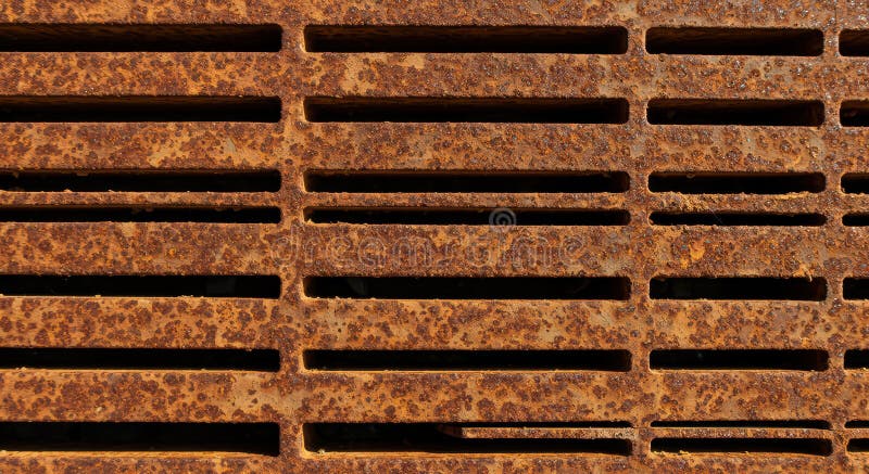 Rusty Metal Grate with Parallel Lines and Holes for Texture Background ...