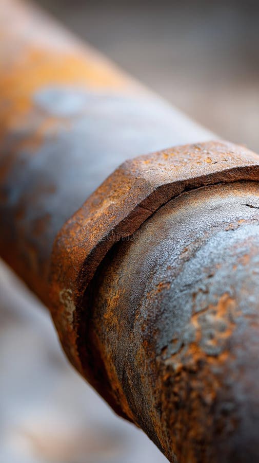 Rusty Metal Pipe Joint Revealing Advanced Corrosion, Weathered Surface ...