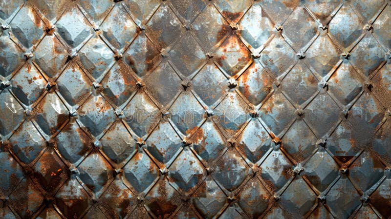 Close-up of a Rusty Metal Surface with a Diamond-shaped Pattern Stock ...