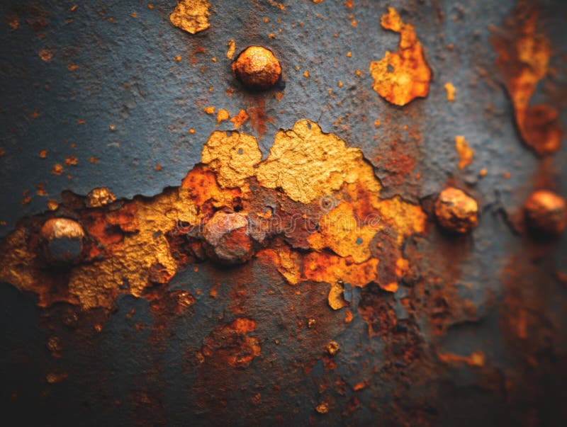 Close-Up of Rusty Metal Surface with Rivets Stock Illustration ...