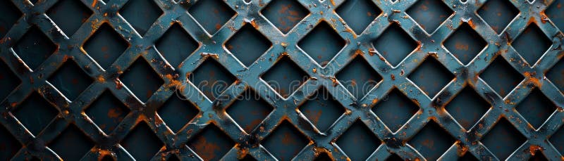 Close-up of a Rusty Metallic Grille with an Intricate Diamond Pattern ...