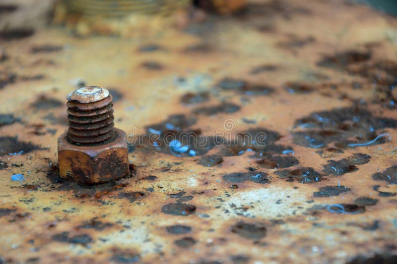Close Up Rusty Nut with Selective Focusing Stock Image - Image of ...
