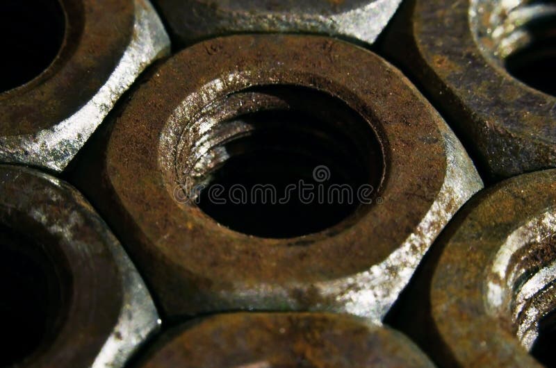 Close-up of rusty nuts stock image. Image of regular - 117263251