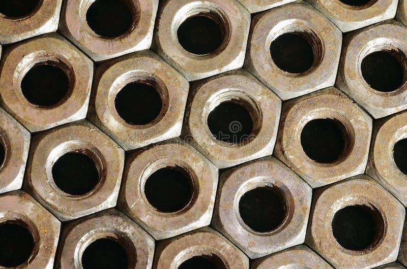 Close-up of rusty nuts stock image. Image of item, industrial - 117264911