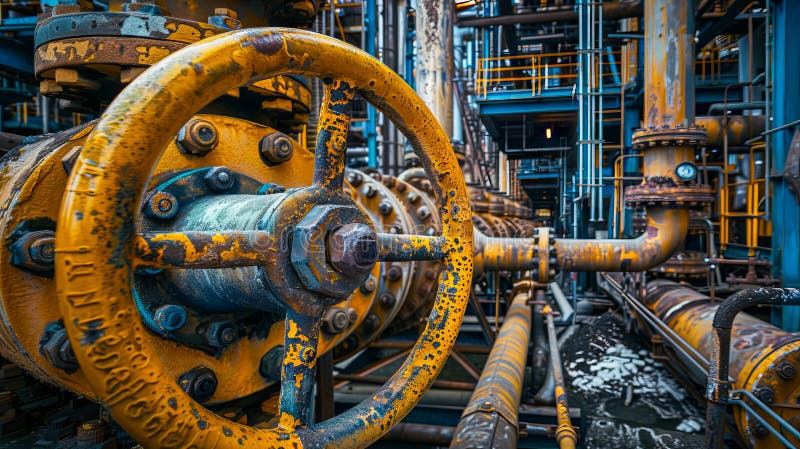 A Close Up of a Rusty Pipe and Valves Stock Photo - Image of industry ...