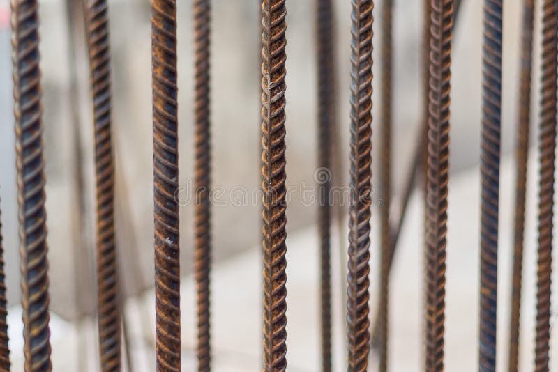 Close Up of Rusty Rebar for Construction Stock Image - Image of detail ...