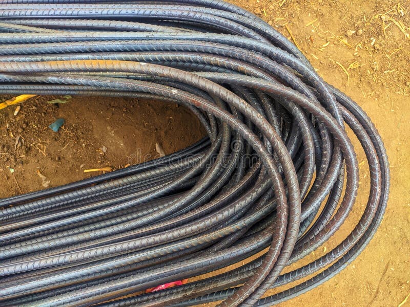 Close-up of Rusty Steel Reinforcement Structural Steel Bars from a ...