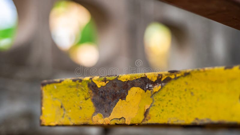 Close Up Rusty Steel Texture. Painted Yellow, Texture Background Stock ...