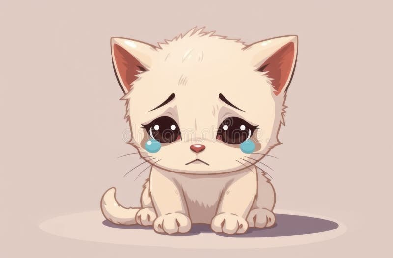 A Close Up of a Sad Kitten at 17-1-2025 Stock Illustration ...