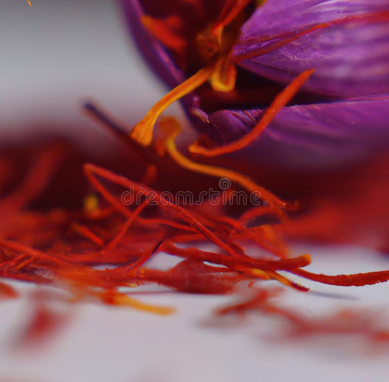 Close Up of Saffron with Flower Created Using Generative Ai Technology ...