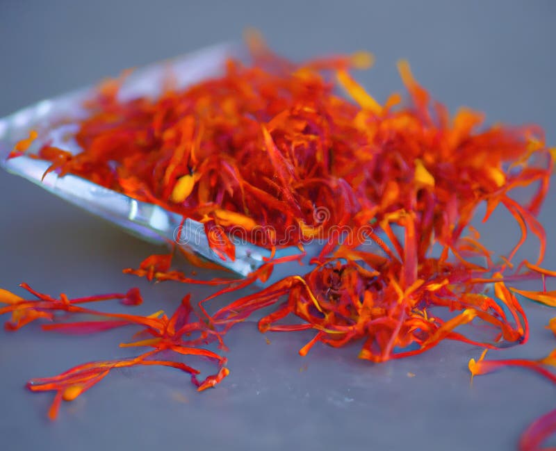 Close Up of Saffron on Plate Created Using Generative Ai Technology ...