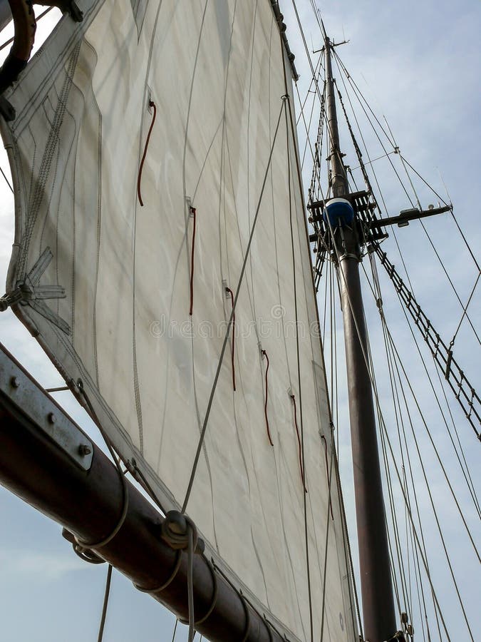 Close-up of sail and mast stock photo. Image of travel - 49629596