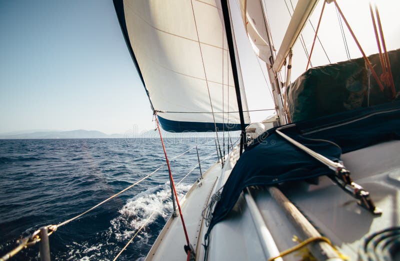 Close Up of Sail Ship on Sea Stock Photo - Image of ship, speed: 169161014