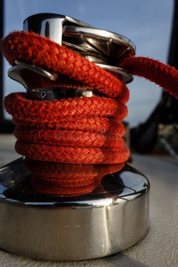 Close up of sailboat winch stock photo. Image of hardware - 32297530