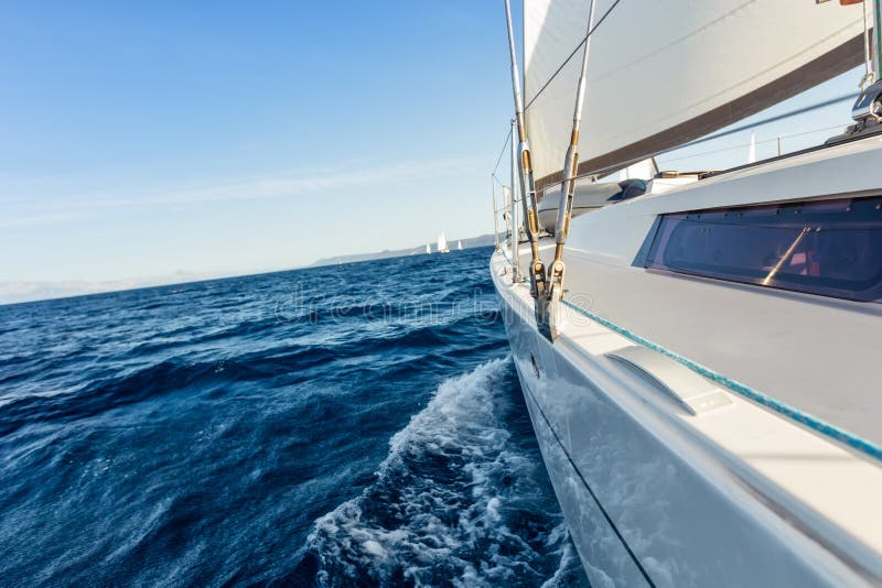 Close-up of sailing yacht stock image. Image of sunny - 109857803