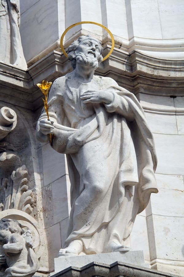 Close-up of a Saint with Rose Stock Image - Image of closeup, holy ...