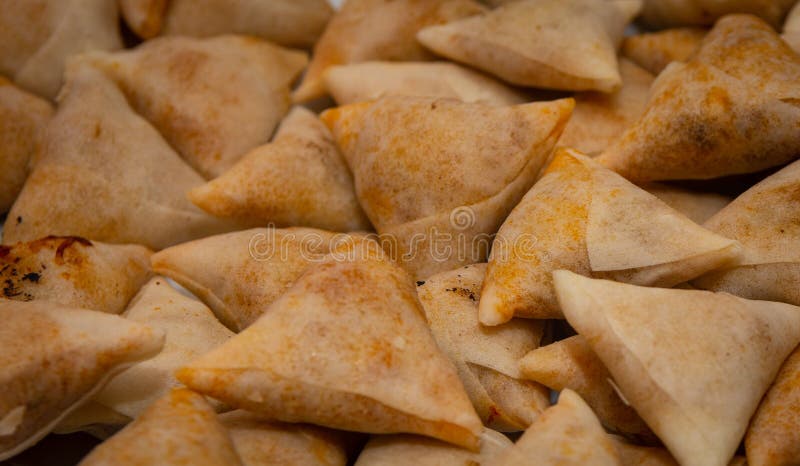 Close-up of samosas stock photo. Image of vegetarian - 270332348
