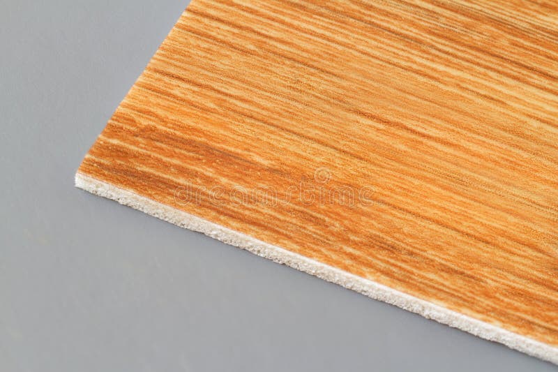 A Close-up Sample of Linoleum with a Wood-like Pattern. Stock Image ...