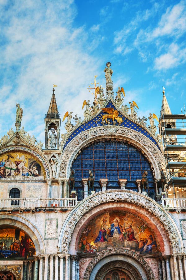 Close Up of San Marco Cathedral in Venice Stock Photo - Image of ...