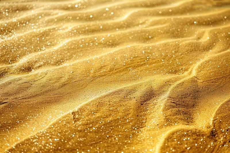 Close-Up of Sand Dune with Gold Glitter Stock Image - Image of natural ...