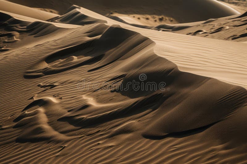 Close-up of Sand Dunes and Their Intricate Texture Stock Illustration ...