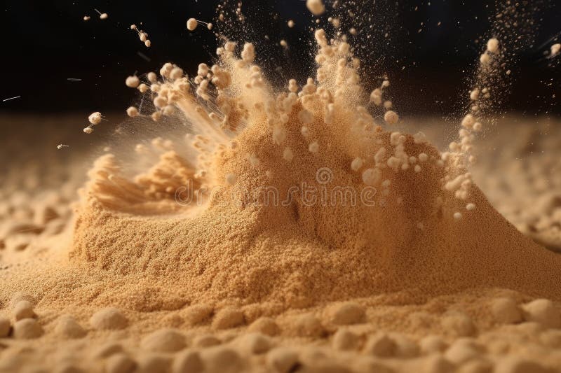 Close-up of Sand Explosion, with Individual Grains and Particles ...