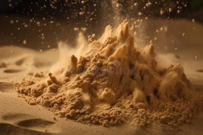 Close-up of Sand Explosion, with Individual Grains Visible Stock ...