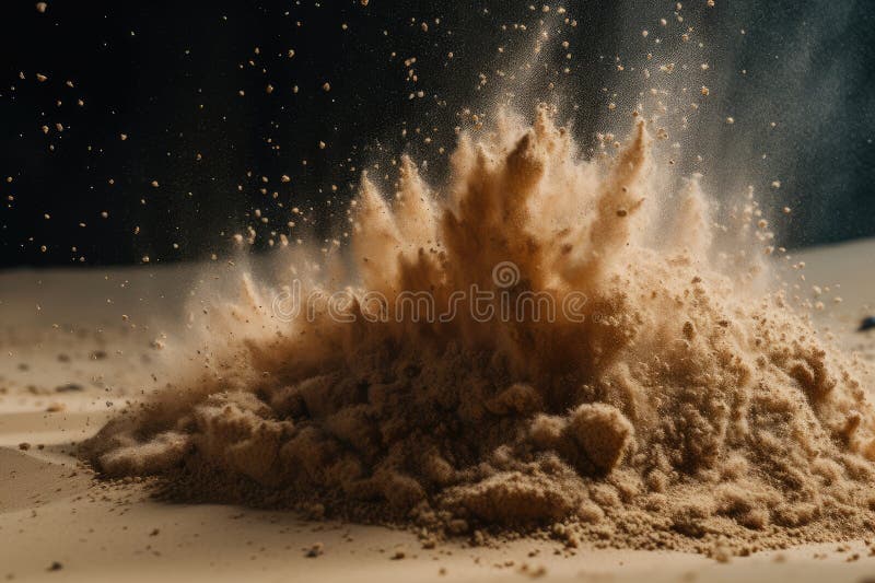 Close-up of Sand Explosion, with Individual Grains Visible Stock ...