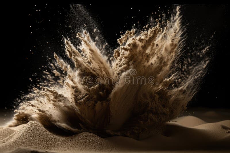 Close-up of Sand Explosion, Showing the Individual Grains and Their ...