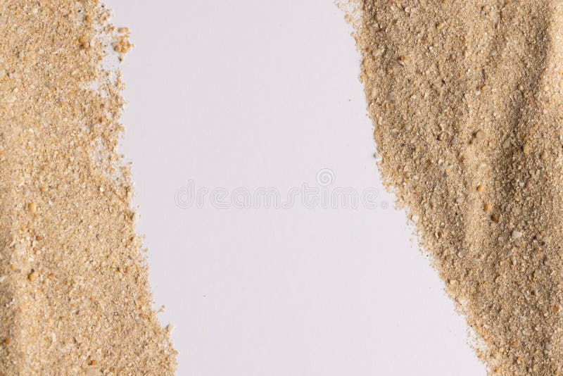 Close Up of Sand Grains and Copy Space on White Background Stock Image ...