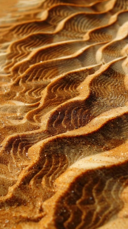 Close-up of Sand Ripples with Water Reflections Stock Image - Image of ...