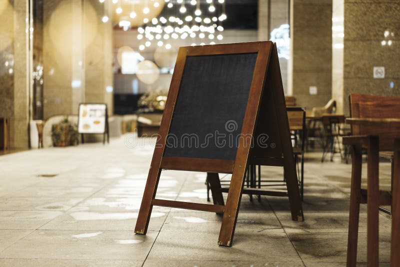 Close Up of Sandwich Board Next To Restaurant. Stock Photo - Image of ...