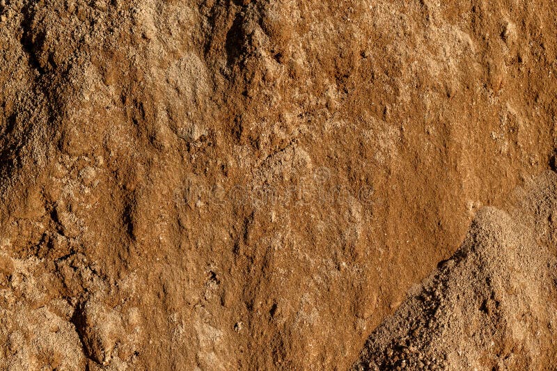 Close-up of Sandy Brown Soil Texture with Rough Surface Patterns Stock ...