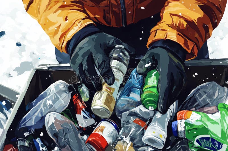 Sanitation Workers Hands Sorting Waste Stock Illustration ...