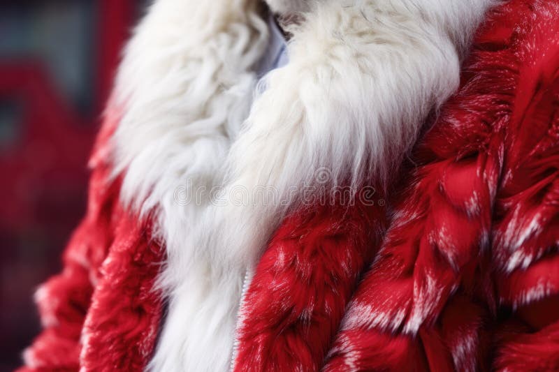 Close-up of Santas Red Jacket with White Fur Lining Stock Photo - Image ...