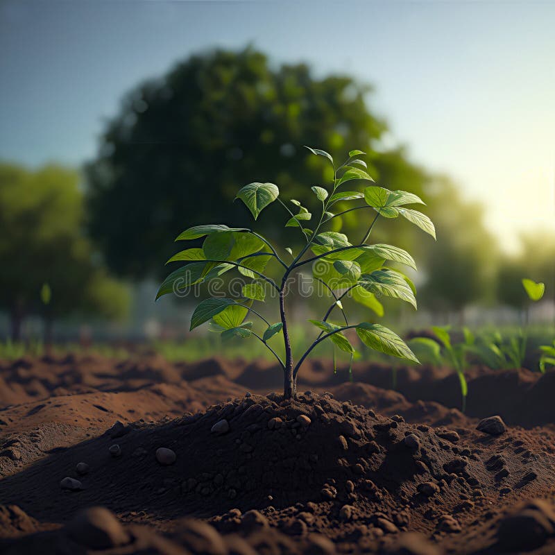 Close Up Sapling in the Froest, Created with Generative AI Stock ...