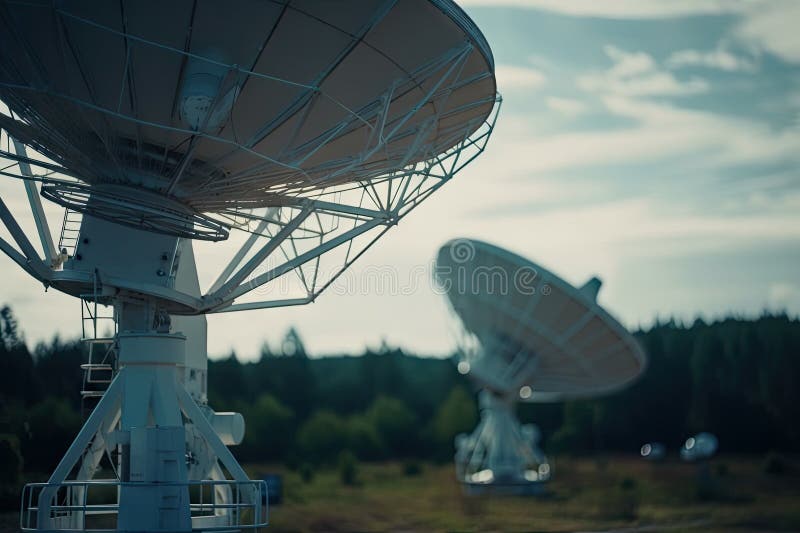 Close-up of Satellite Dish, Receiving Signals from Distant Spacecraft ...