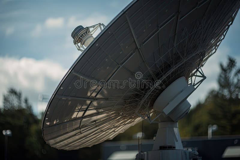 Close-up of Satellite Dish, with a Transmission Signal Visible Stock ...