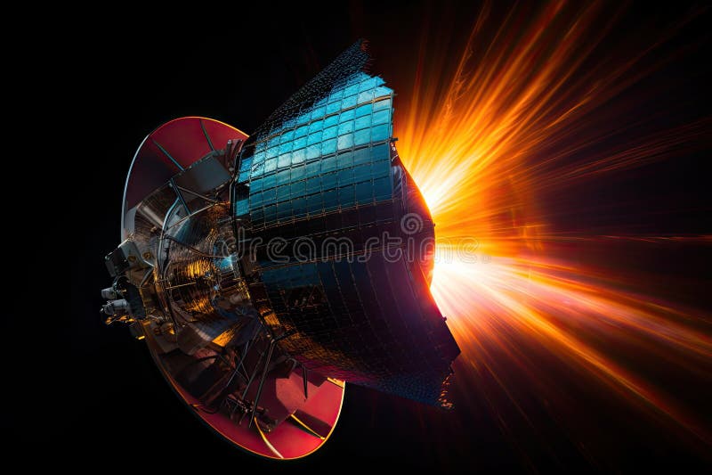 Close-up of Satellite and Space Probe Thruster, Providing Powerful ...
