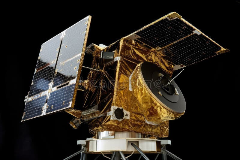 Close-up of Satellite, with Visible Antennas and Sensors Stock ...