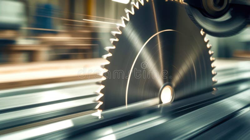 A Close Up of a Saw Blade with a Circular Saw in Motion Stock Photo ...