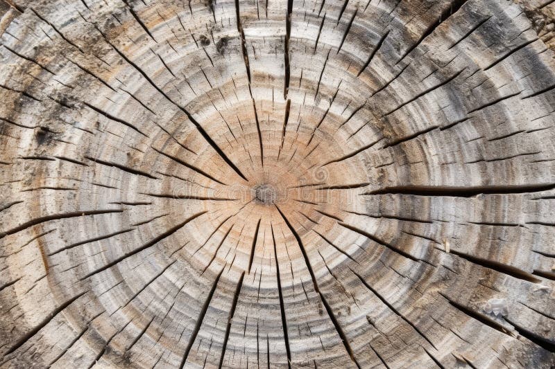Close-up of Sawn Tree Stump Top View Stock Illustration - Illustration ...