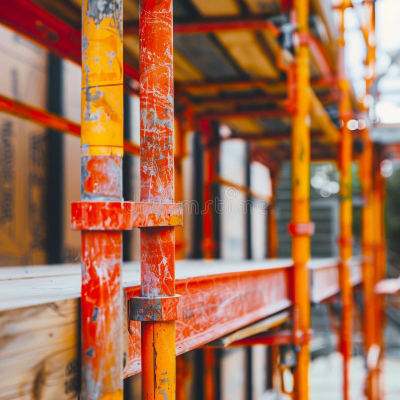 A Close Up of Scaffolding on a Building Stock Image - Image of scaffold ...