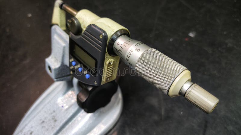 Close Up Scale Numbers of Thimble Digital Micrometer Stock Photo ...