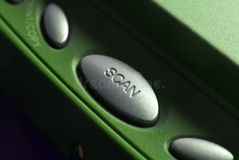 Close up of a scan button stock photo. Image of business - 2301094