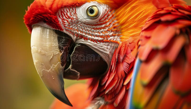 Close-up of a Scarlet Macaws Feathers Stock Illustration - Illustration ...